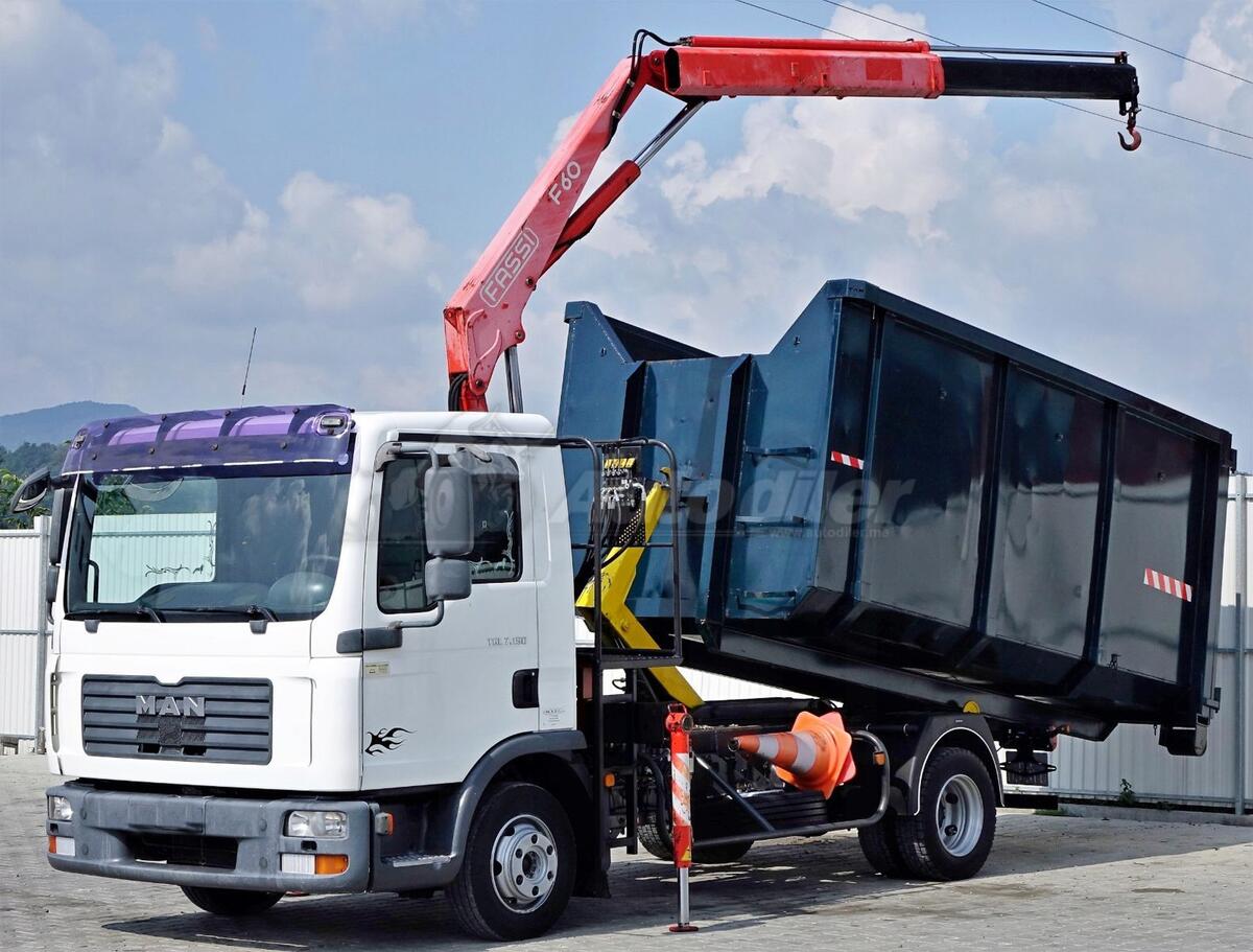 MAN - TGL 7.150 Roll-Off Kiper + Kran Fassi F60 - Cijena 27900 € - Crna ...