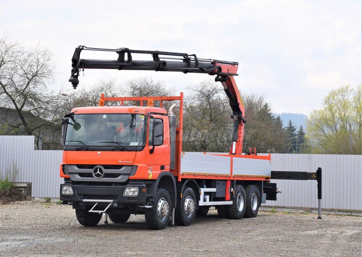 Mercedes Benz - ACTROS 3241 8x4 - Ravna Platforma + Kran PALFINGER ...