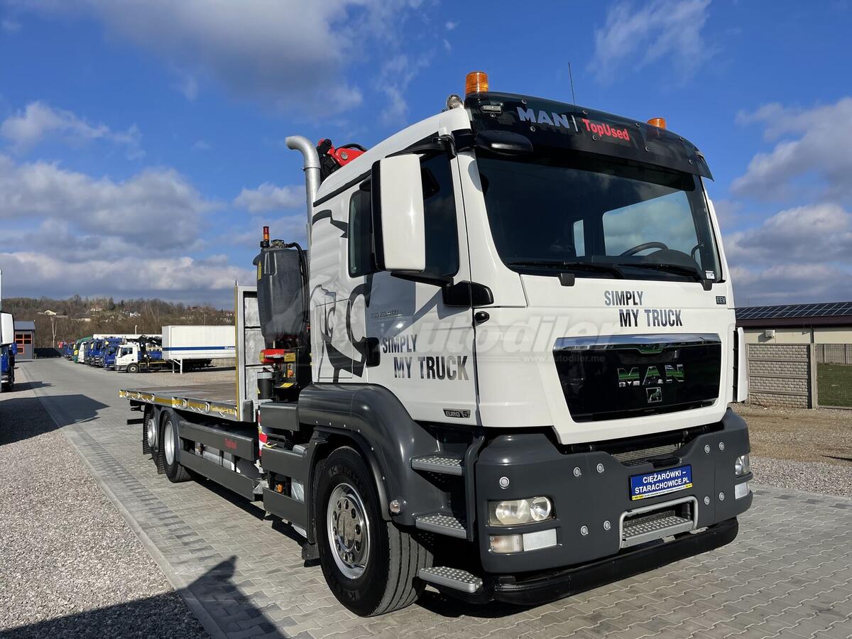 MAN - TGS 26.400 - Ravna Platforma + Kran FASSI - Cijena 58900 € - Crna ...