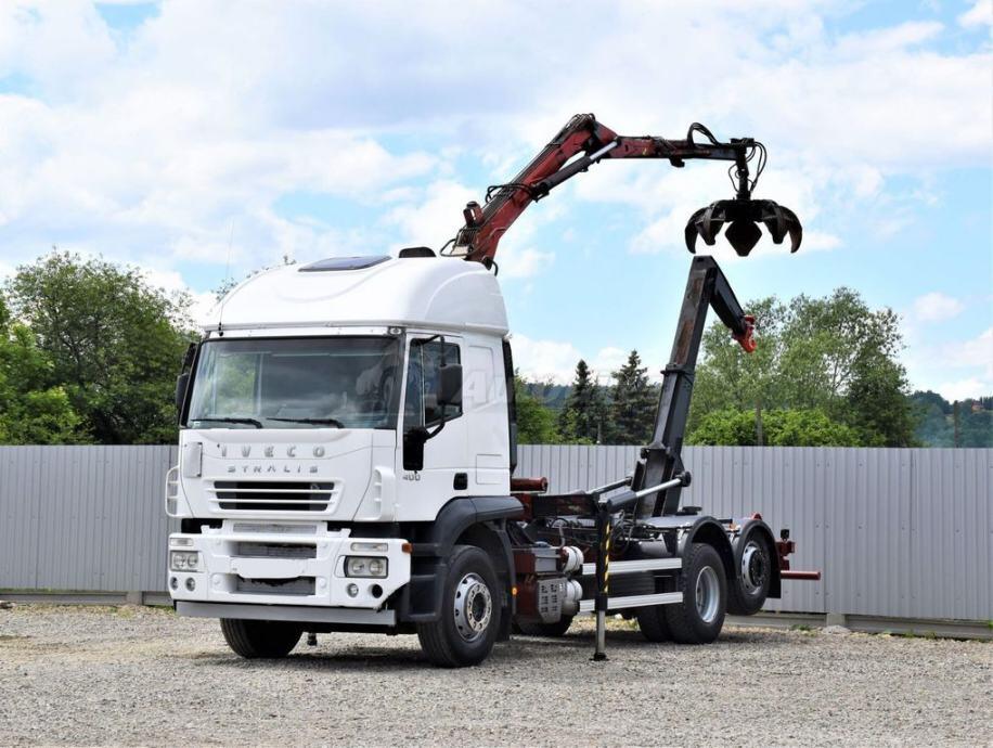 Iveco - STRALIS 400 - Rol Kiper sa kukom + Kran - Cijena 32900 € - Crna ...