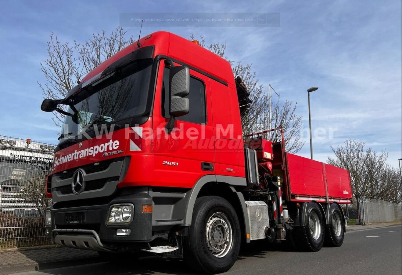 Mercedes Benz - Actros 2651 6x4 Ravna platforma + Kran Atlas 190.2 ...
