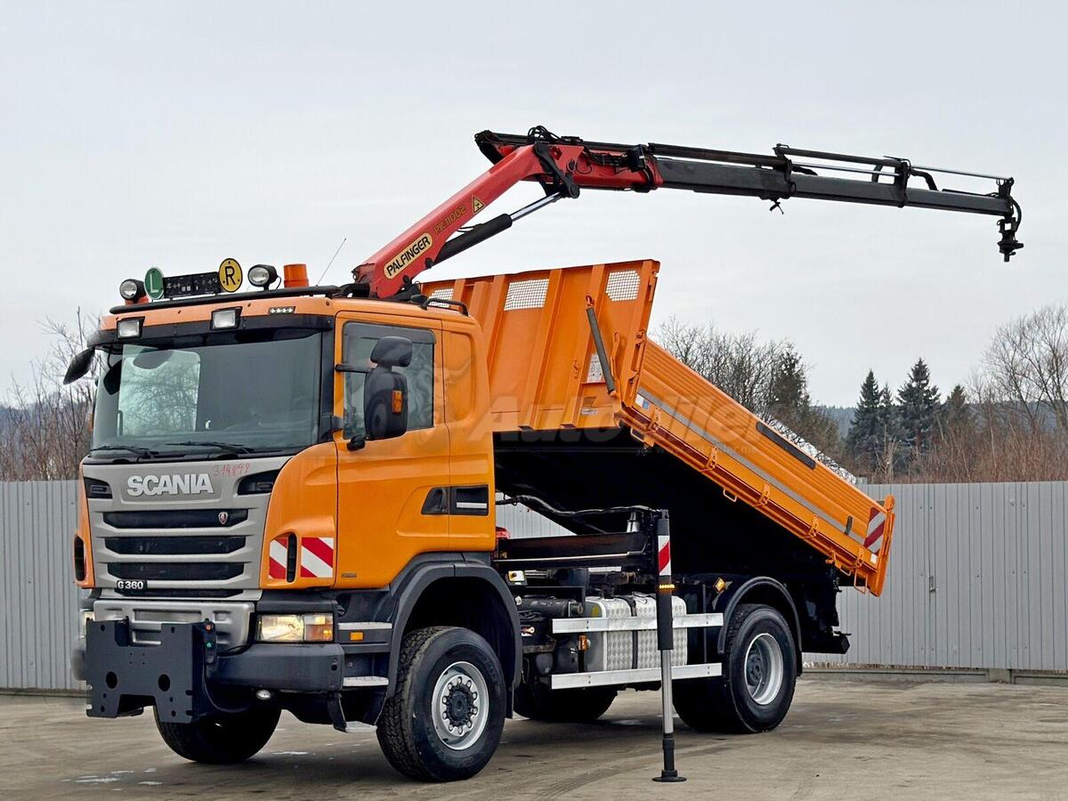 Scania - G 360 4,10m * PALFINGER PK 11002 kran 4x4 kiper / LUS-1144 ...