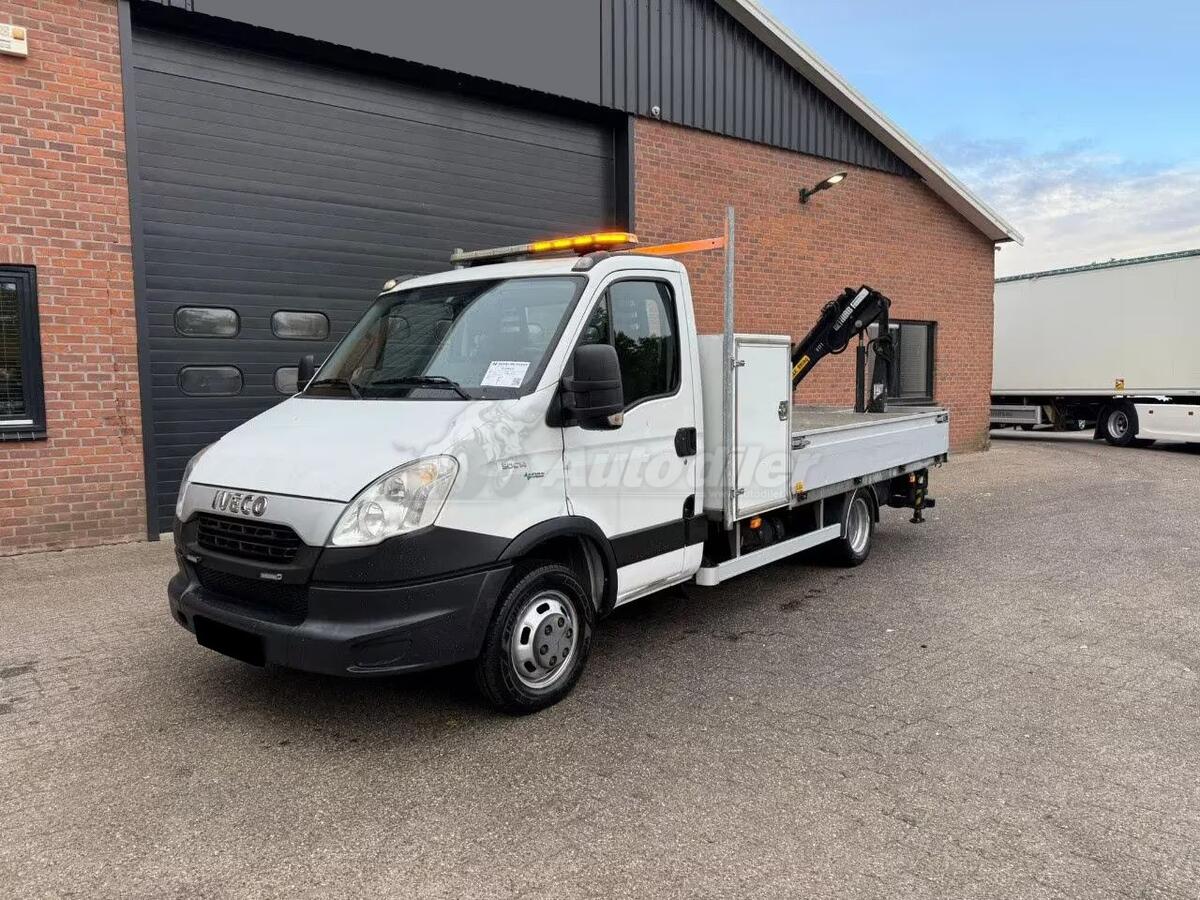 Iveco - 50C14 CNG / HIAB kran / kamion s ravnom platformom / MO2975 ...