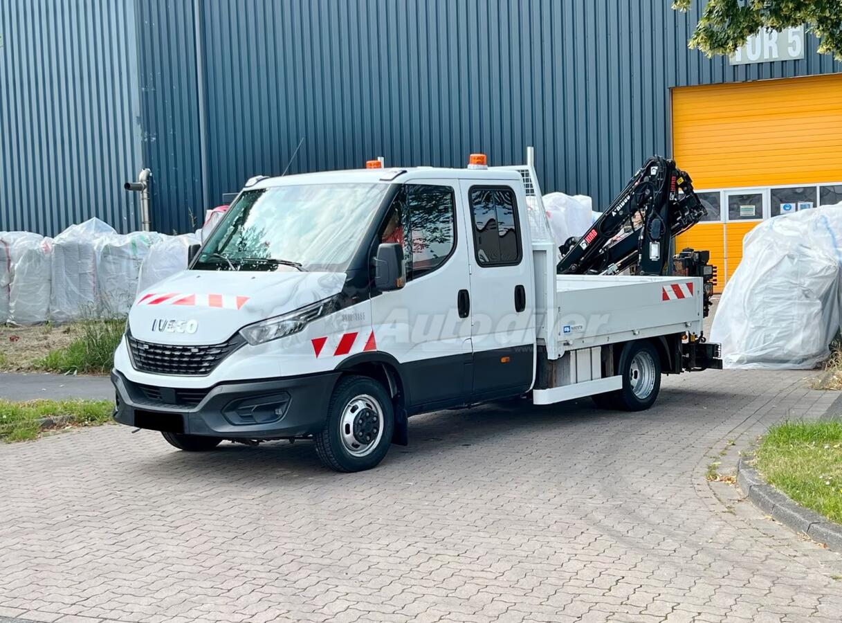 Iveco - Daily 50C18 / Euro 6 / HIAB kran kamion sa ravnom platformom ...